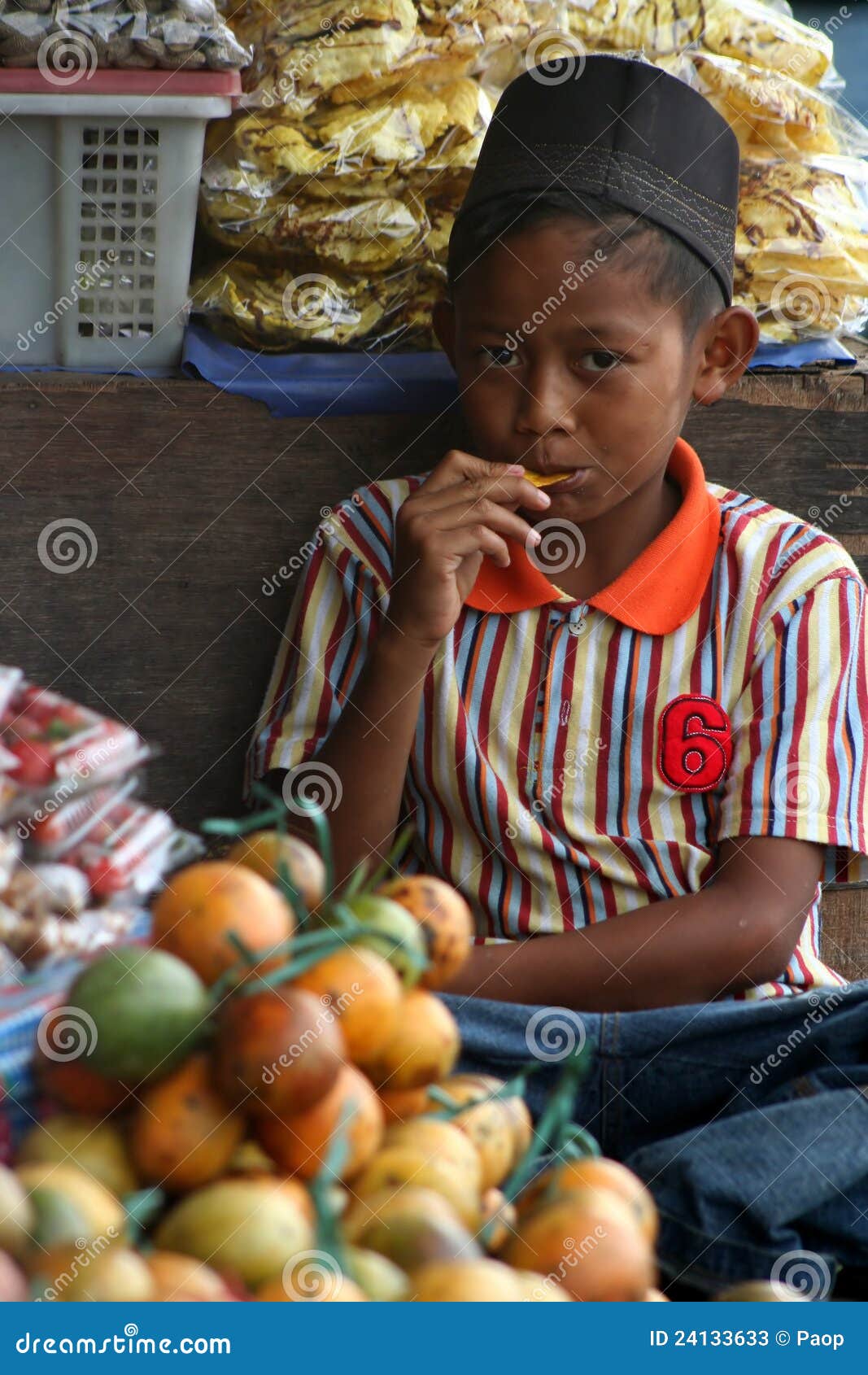 Young fruit seller editorial stock photo. Image of childhood - 24133633
