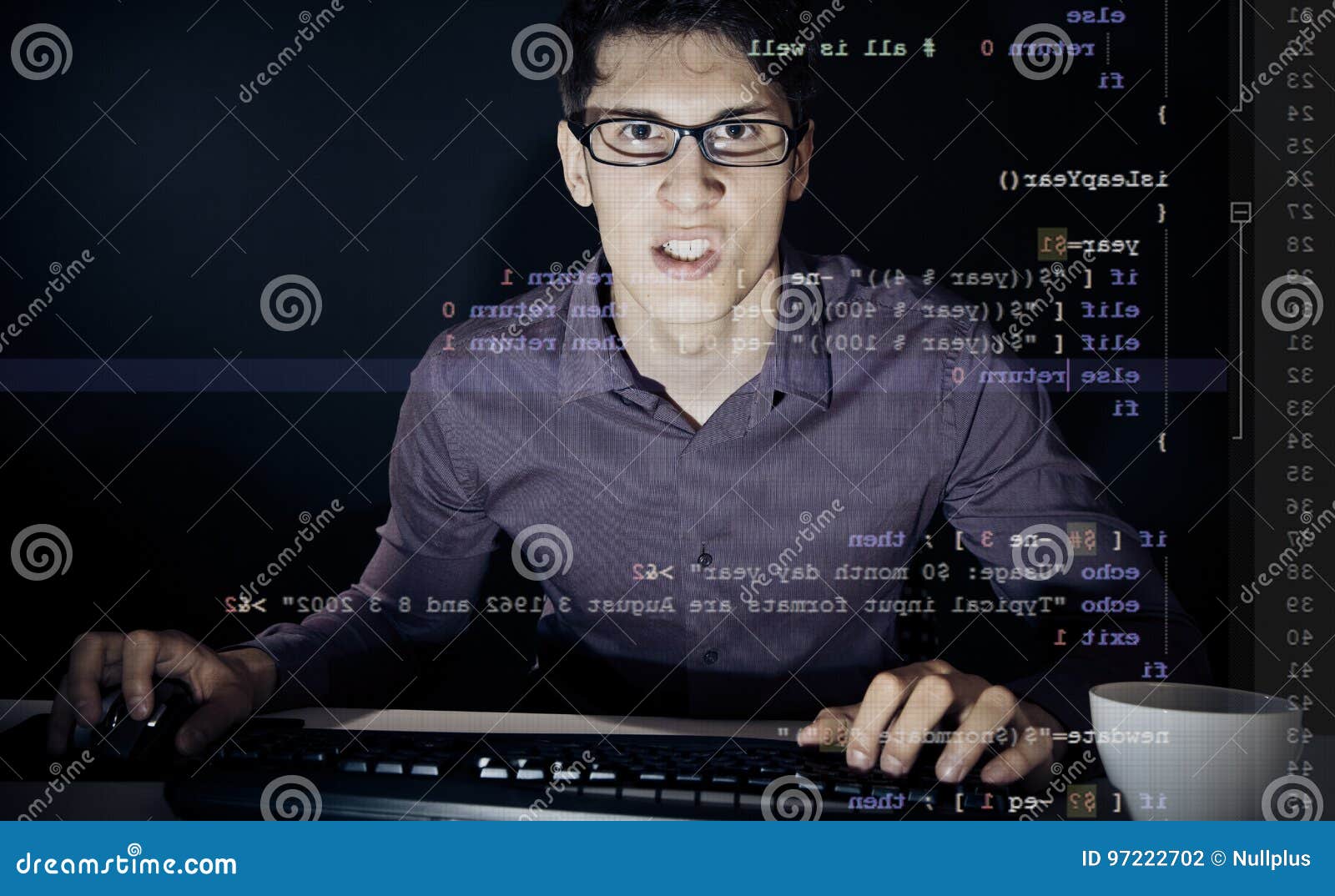 Young Frustrated Programmer Stock Photo - Image of working, sitting ...