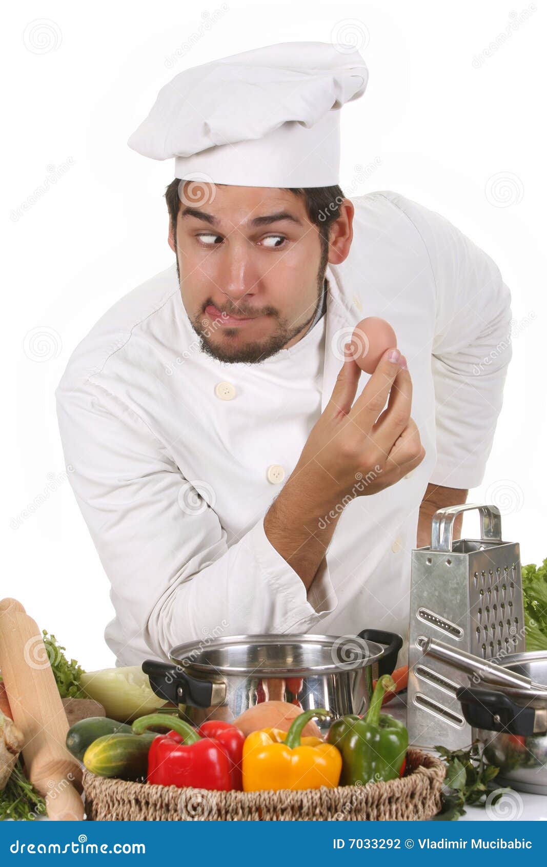 Young funny chef and egg stock photo. Image of restaurant - 7033292