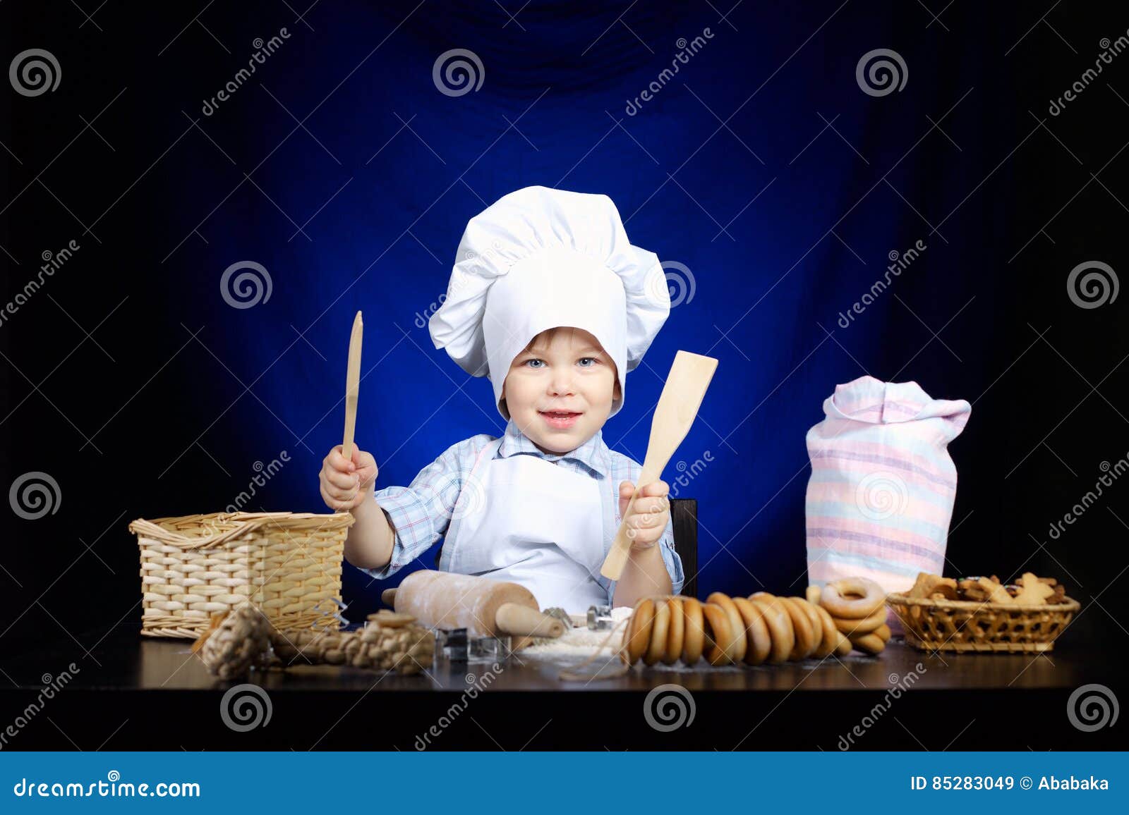 Young Funny Cook with Kitchenware Stock Image - Image of kitchen, face ...