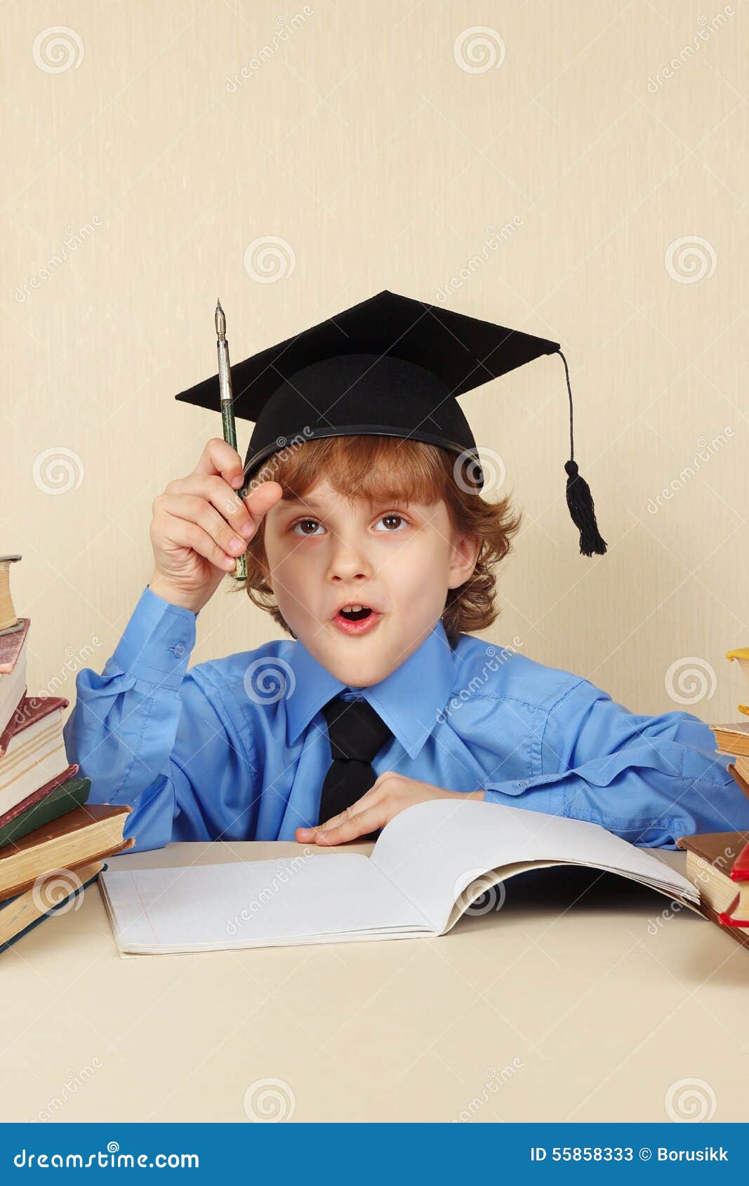 Young Funny Professor in Academic Hat with Rarity Pen Stock Image ...