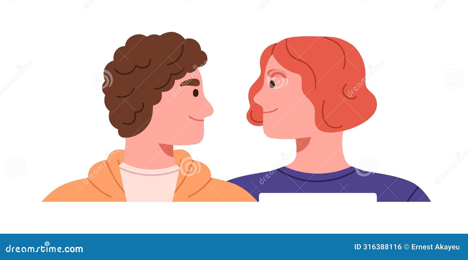 Young Gay Love Couple Two Men Looking At Each Other Enamored