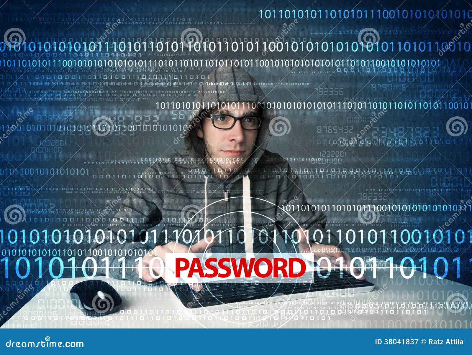 Young Geek Hacker Stealing Password Stock Image - Image of internet ...