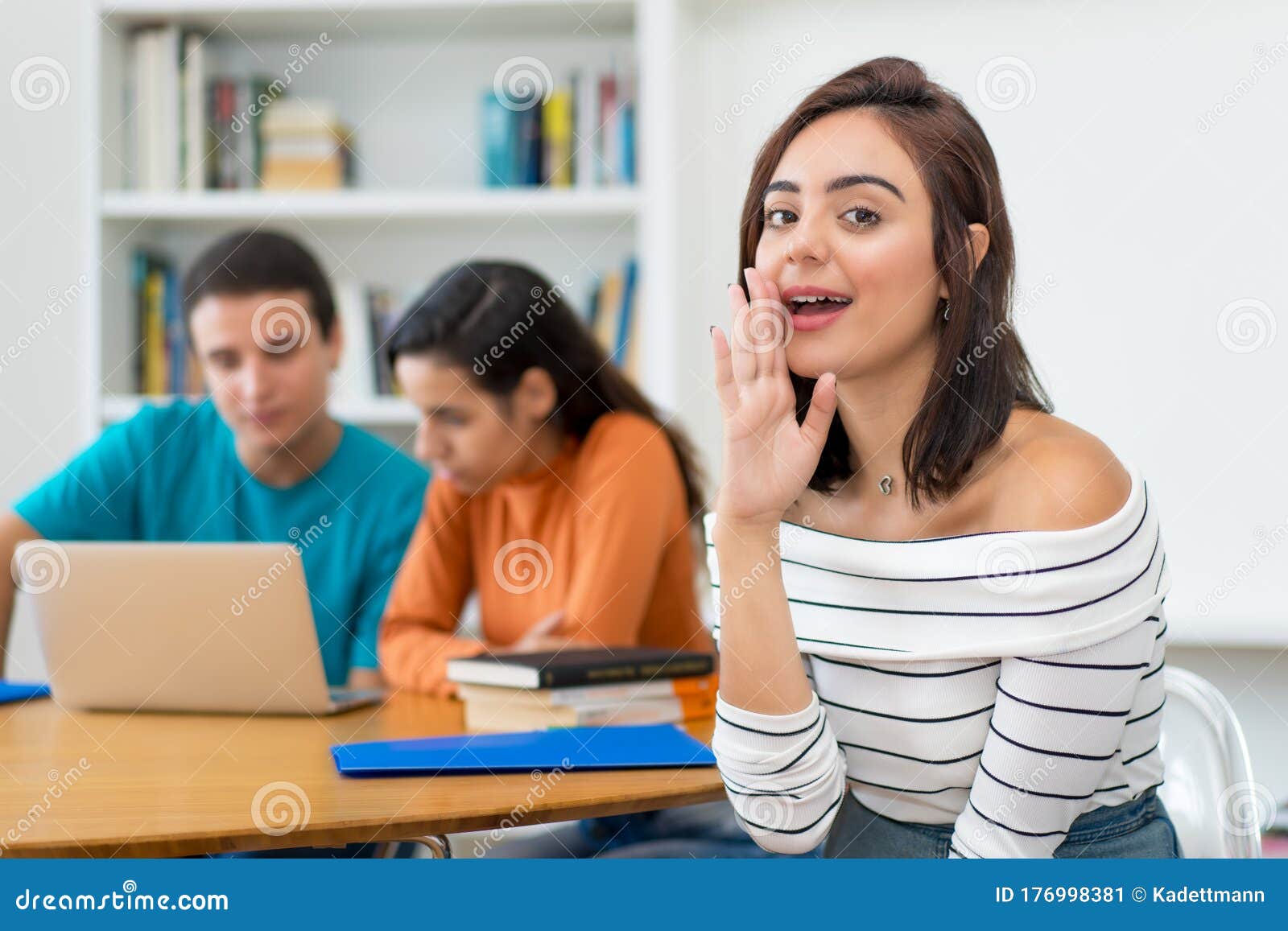 Young German Female Student with Group of Computer Science Students ...