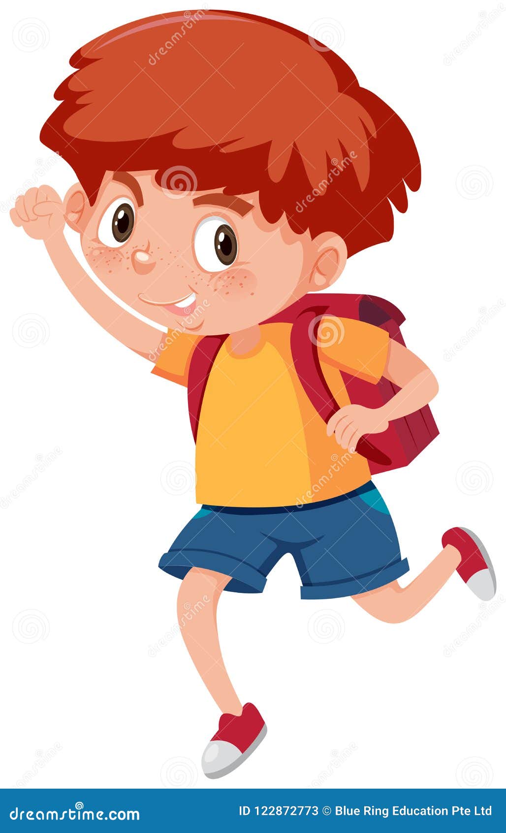 Young ginger kid jumping stock vector. Illustration of people - 122872773