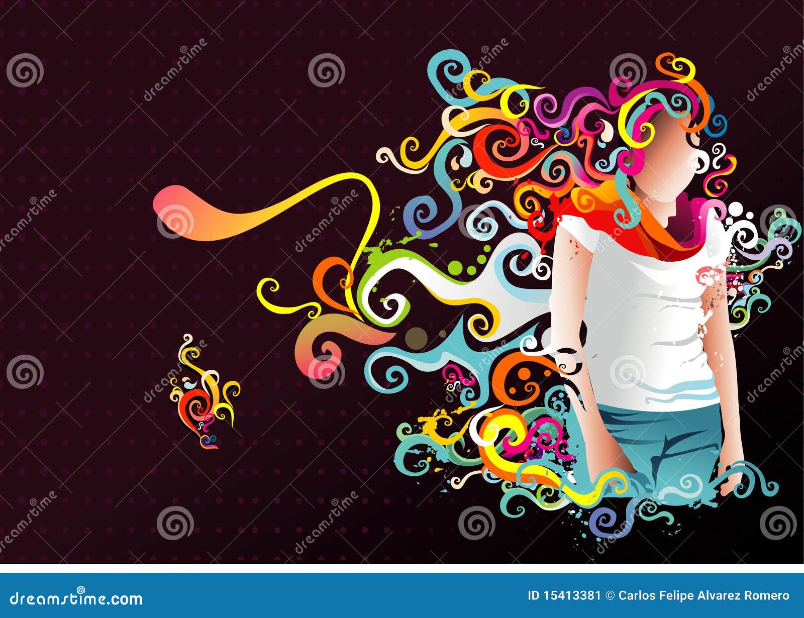 Young girl abstract stock vector. Illustration of people - 15413381