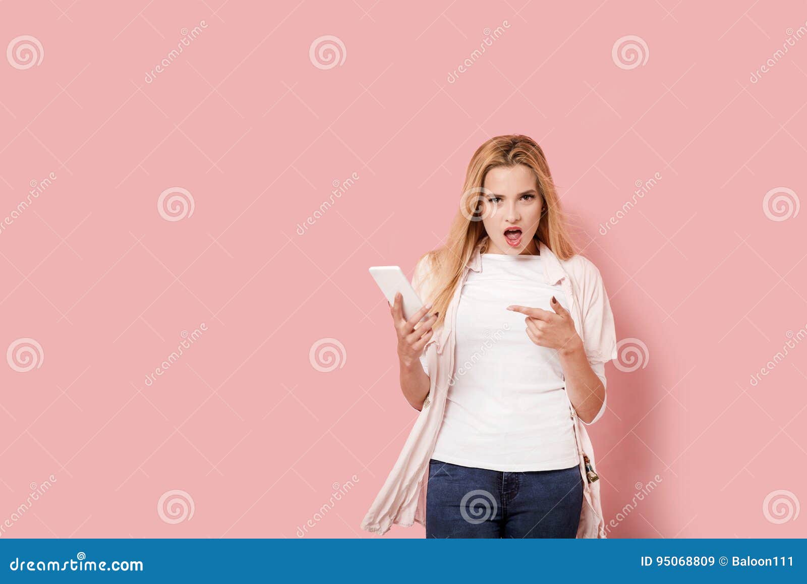 Young Girl is Angry after Call Stock Image - Image of cute, female ...