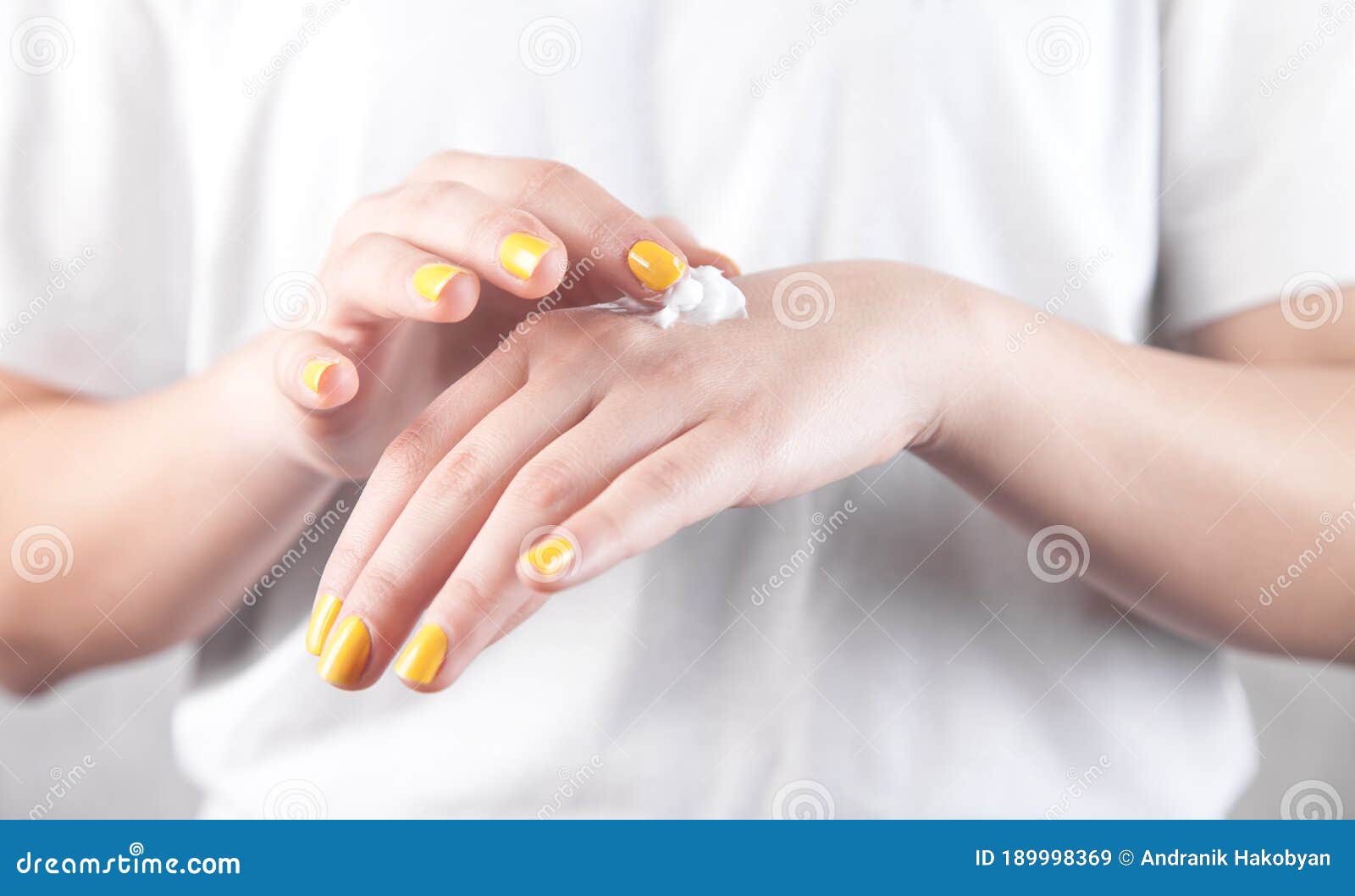 Young Girl Applying Cream into Hand Stock Image - Image of nourishing ...