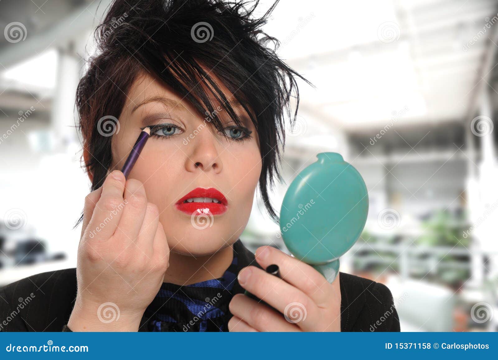 Young Girl Applying Make Up Stock Photo - Image of youth, cosmetics ...