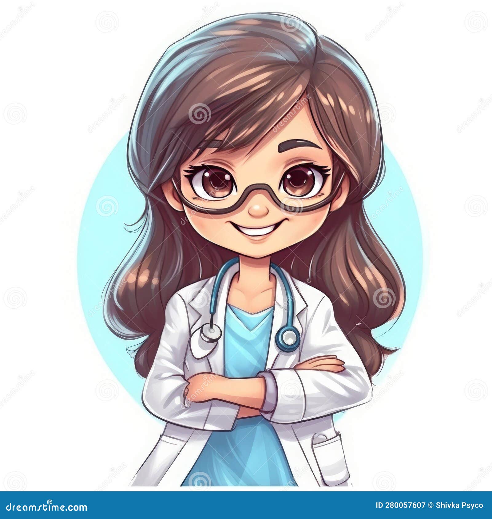 Young Girl As Docter In Hospital Generative Ai Stock Illustration Illustration Of Physician