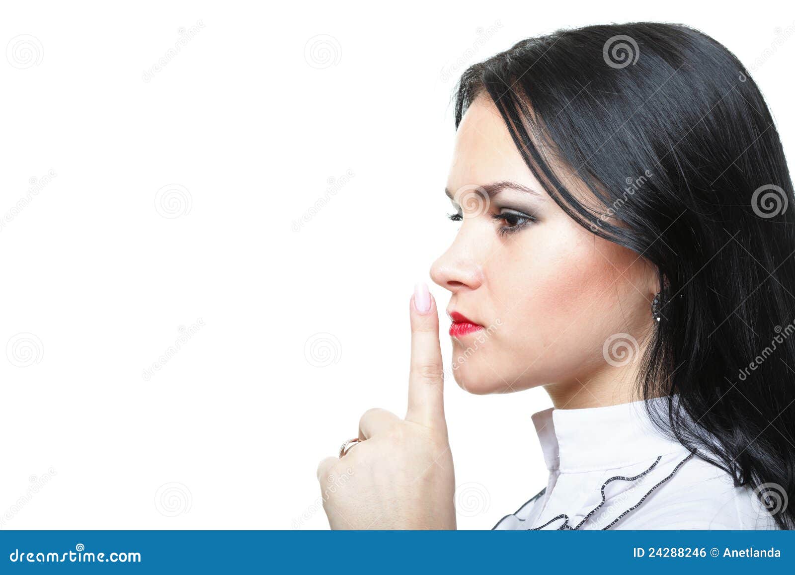 Young Girl Asking for Silence Stock Photo - Image of female, beauty ...