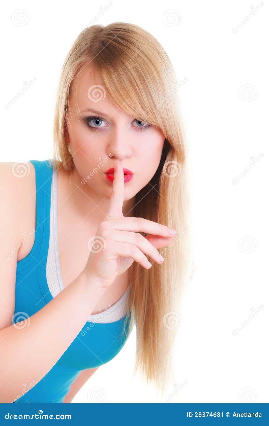 Young Girl Asking for Silence Stock Image - Image of adult, girl: 28374681
