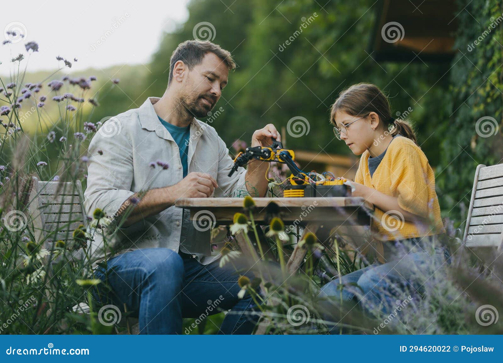 Father With Son Programming Robot Stock Photography | CartoonDealer.com ...