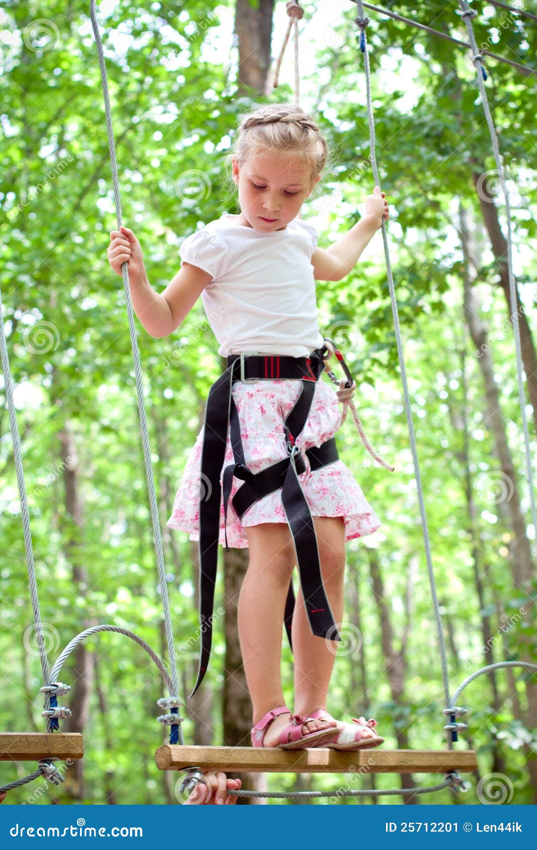 Young Girl Balancing on Rope Stock Image - Image of childhood, action ...