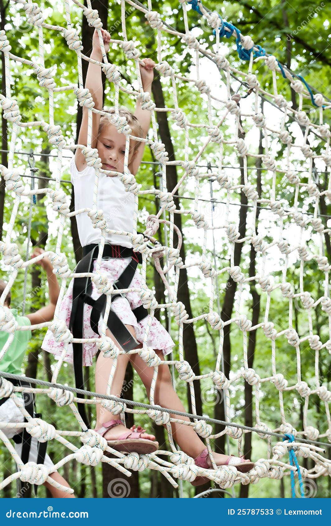 Young Girl Balancing on Rope Stock Image - Image of beautiful, explore ...