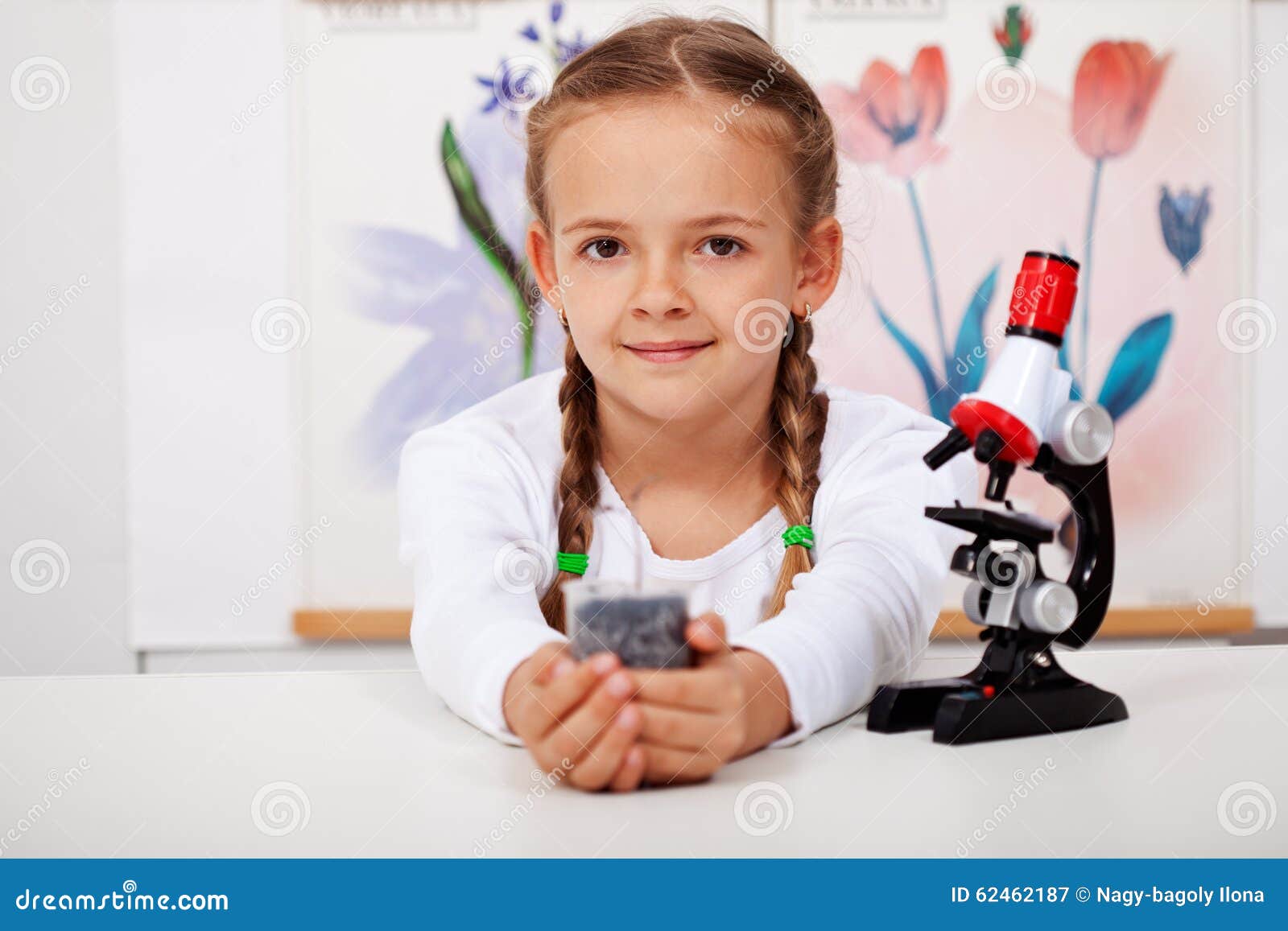 Young Girl in Biology Class Stock Image - Image of ecology, agriculture ...