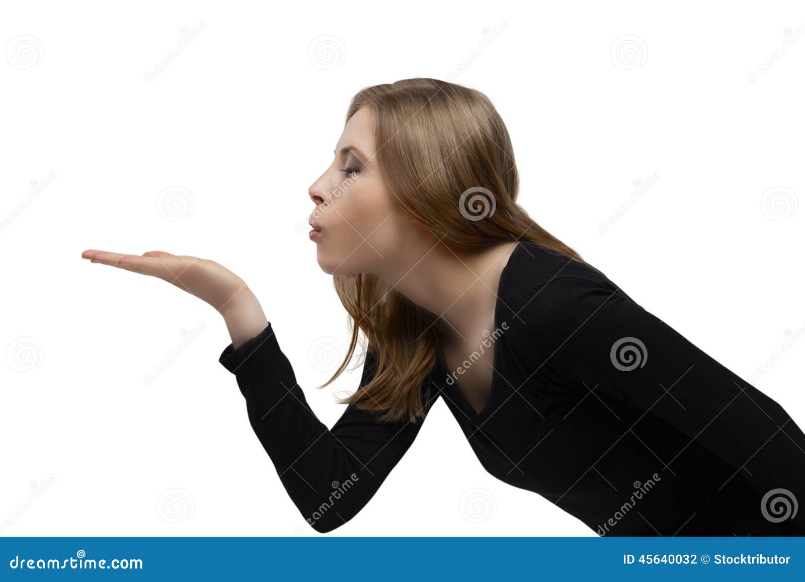 Young girl blowing stock photo. Image of breath, female - 45640032