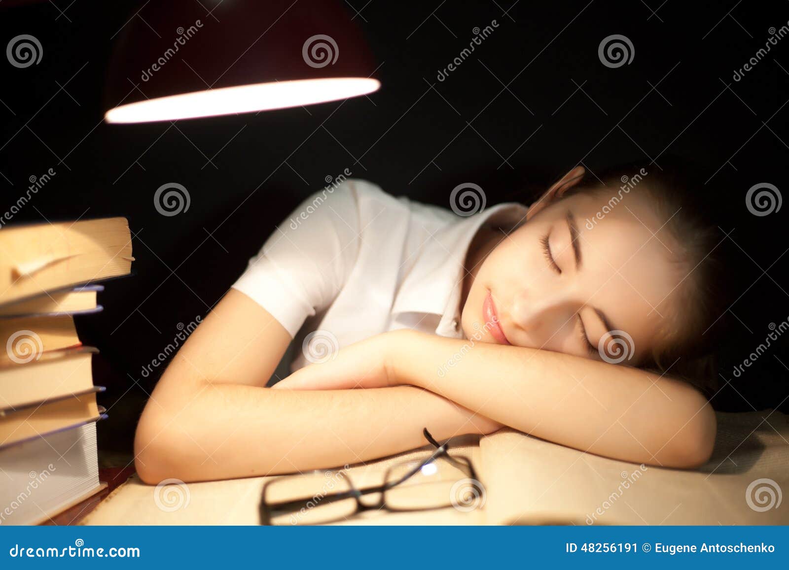 Young Girl Bored at Reading Stock Image - Image of science, girl: 48256191