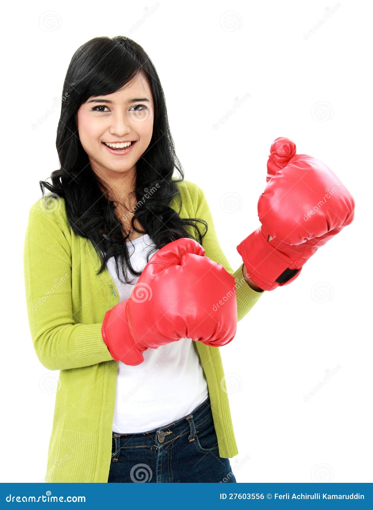 Young Girl with Boxing Glove Stock Photo - Image of model, adult: 27603556