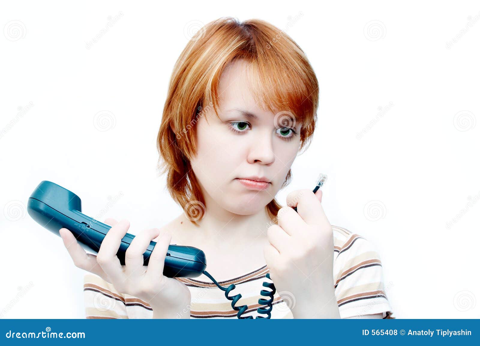 Young Girl with Broken Phone Stock Photo - Image of portrait, filly: 565408