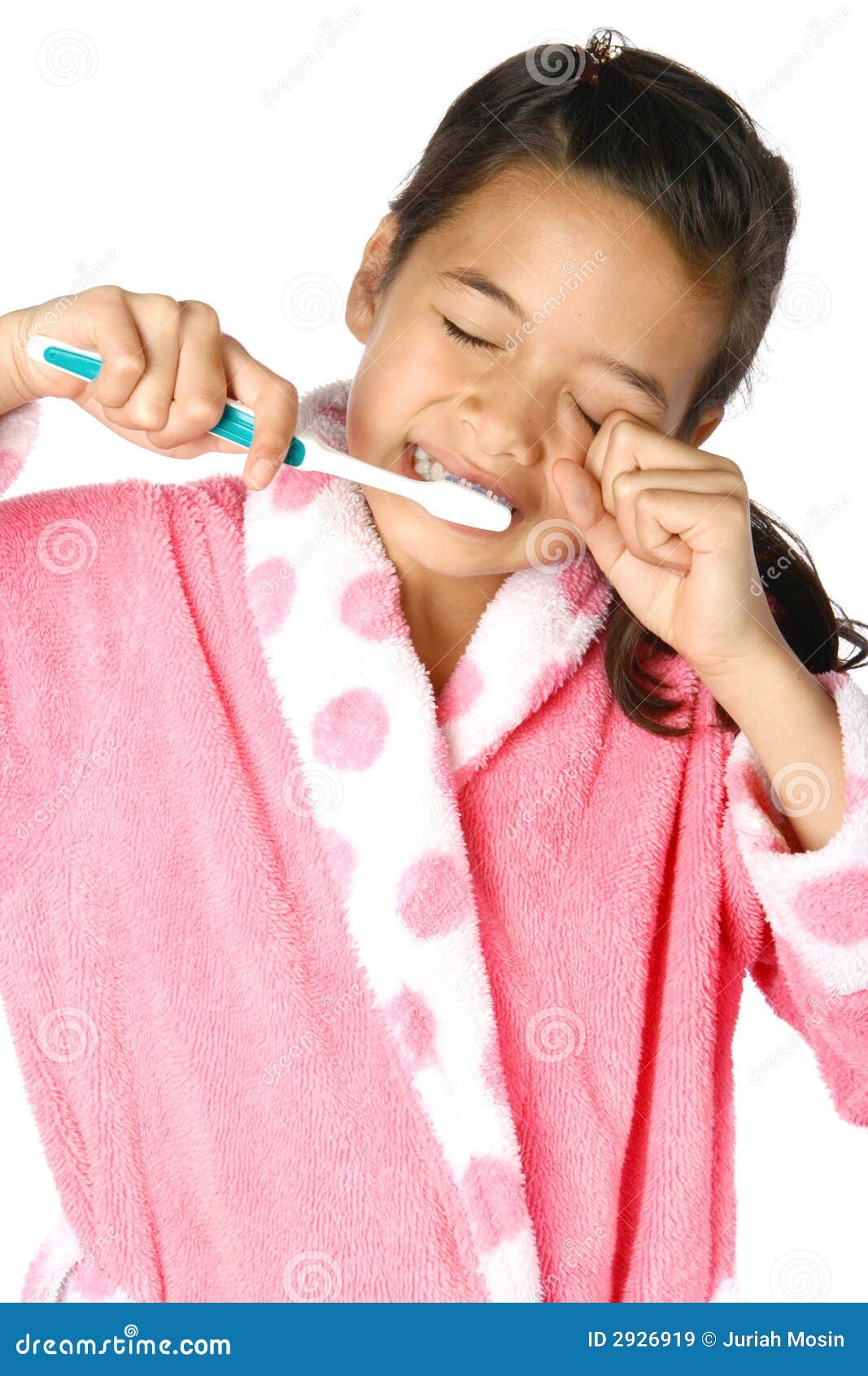 Young Girl Brushing Her Teeth Stock Image - Image of enamel, cavities ...
