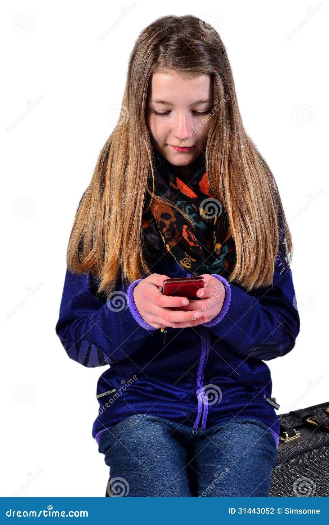 A young girl calling stock photo. Image of pleasure, holidays - 31443052
