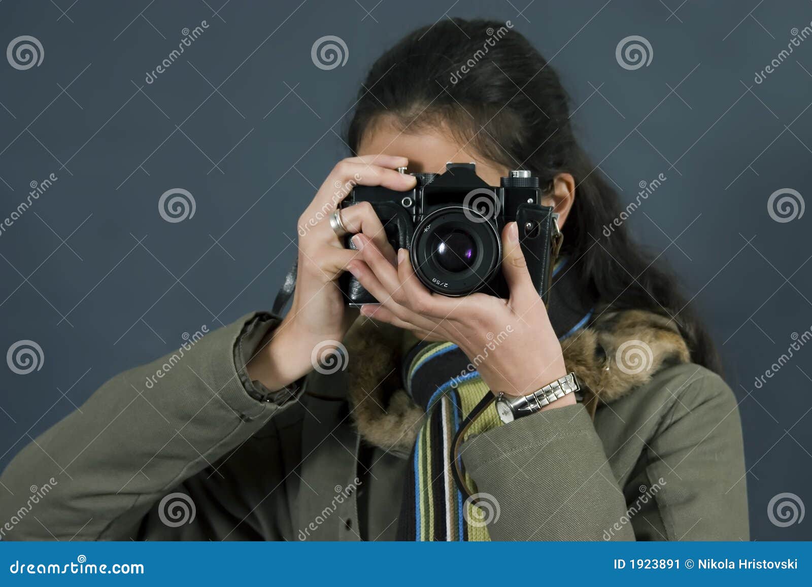 Young girl with camera stock image. Image of lady, face - 1923891