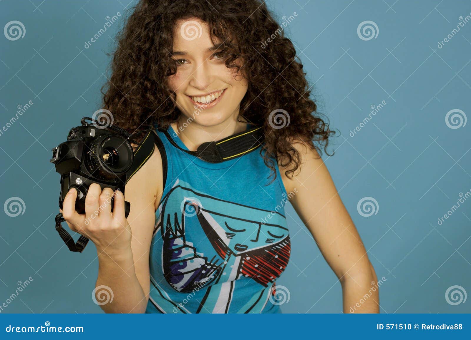 Young girl and a camera stock photo. Image of gorgeous - 571510