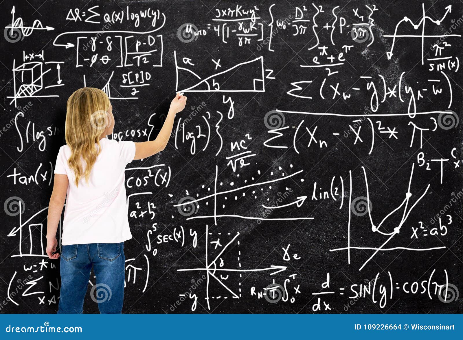 Smart Girl, Math, Arithmetic, Education, Learning Stock Photo - Image ...