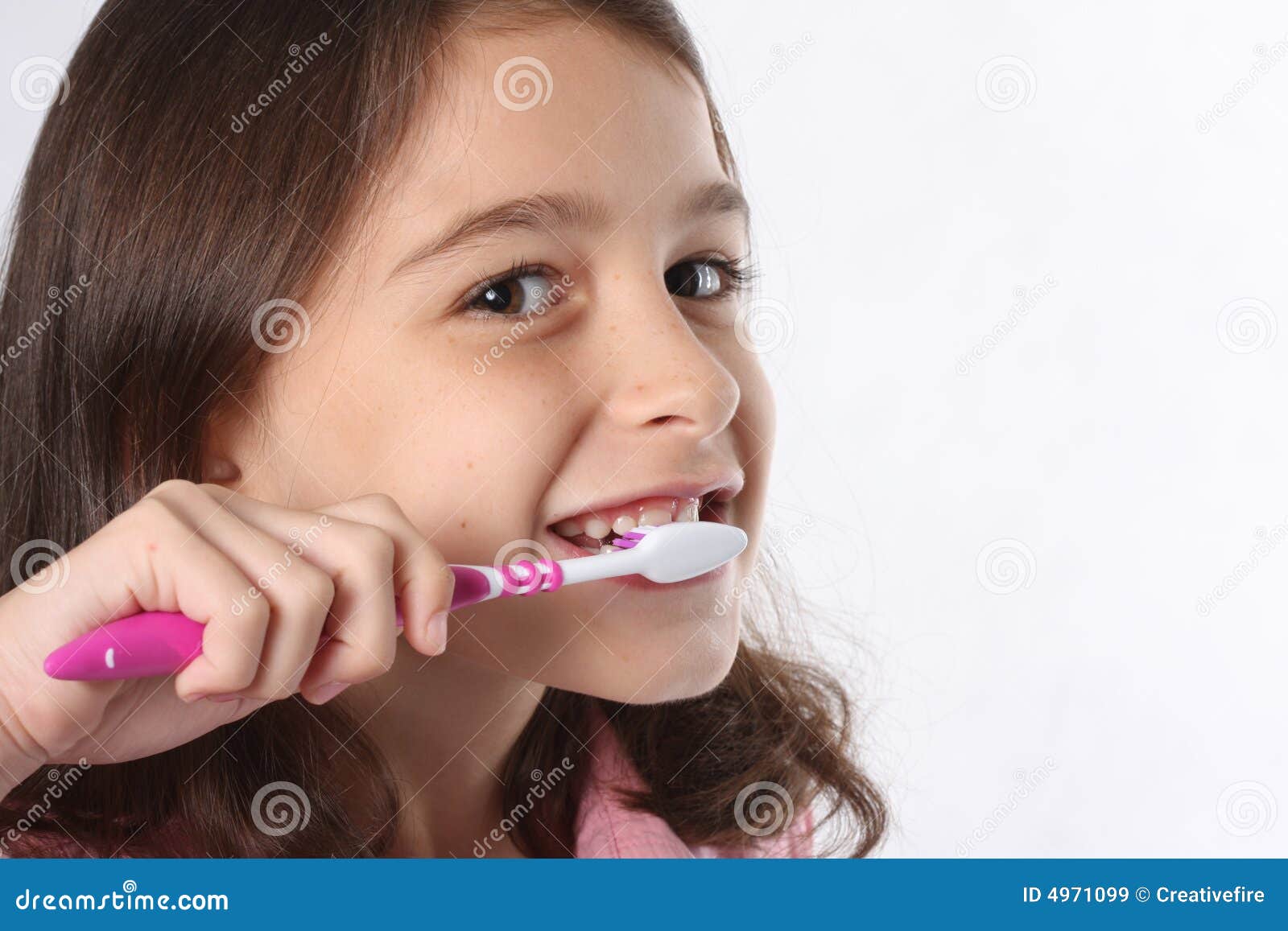 Young Girl / Child Cleaning Teeth Stock Image - Image of caucasian ...