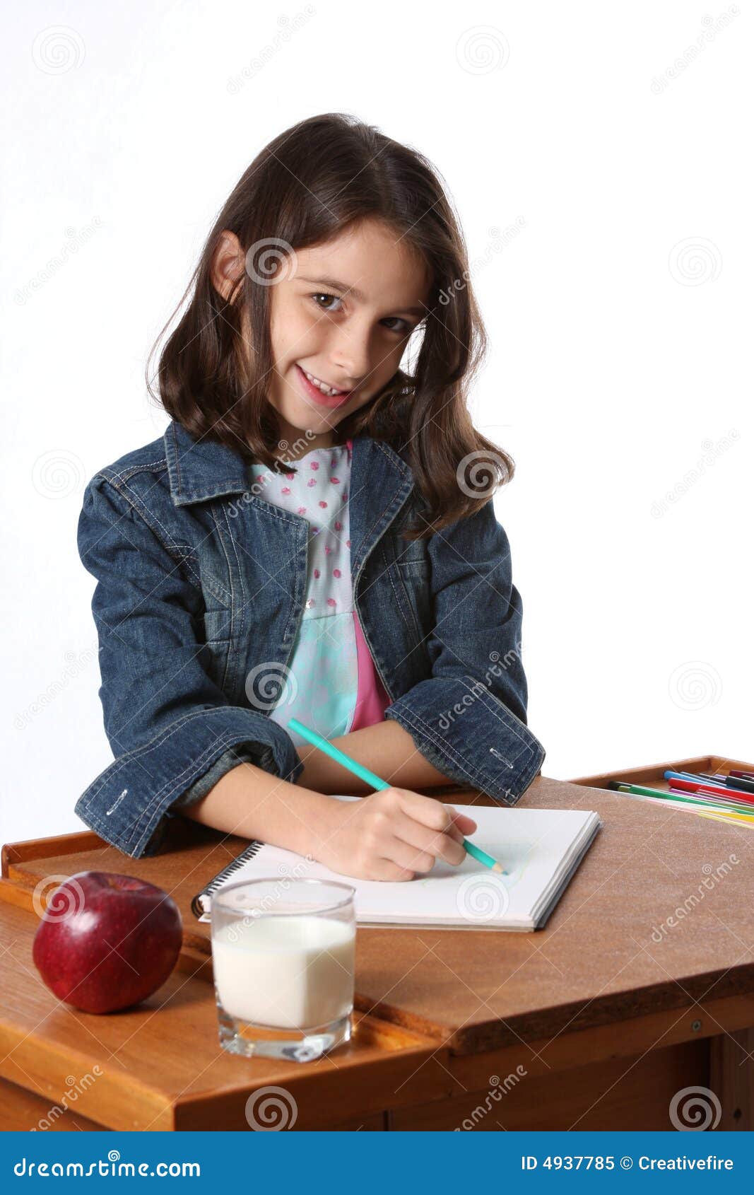 Young Girl / Child Doing Homework Stock Image - Image of children ...