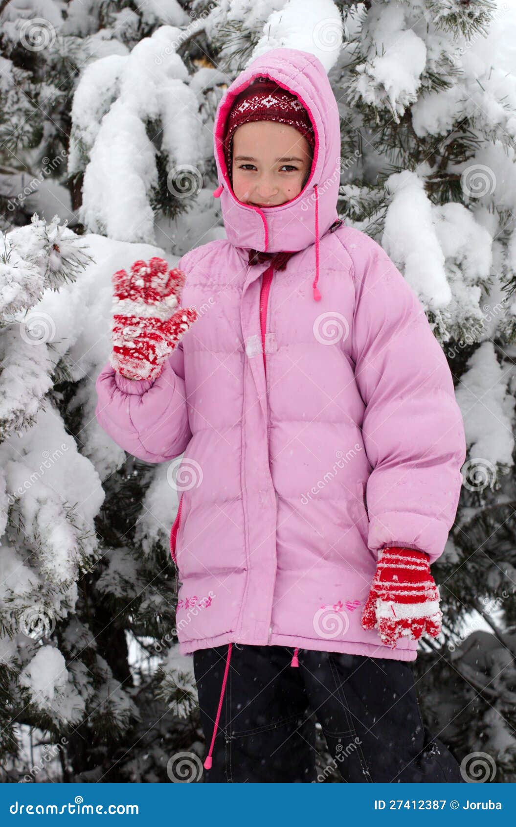 Young girl child in winter stock image. Image of february - 27412387