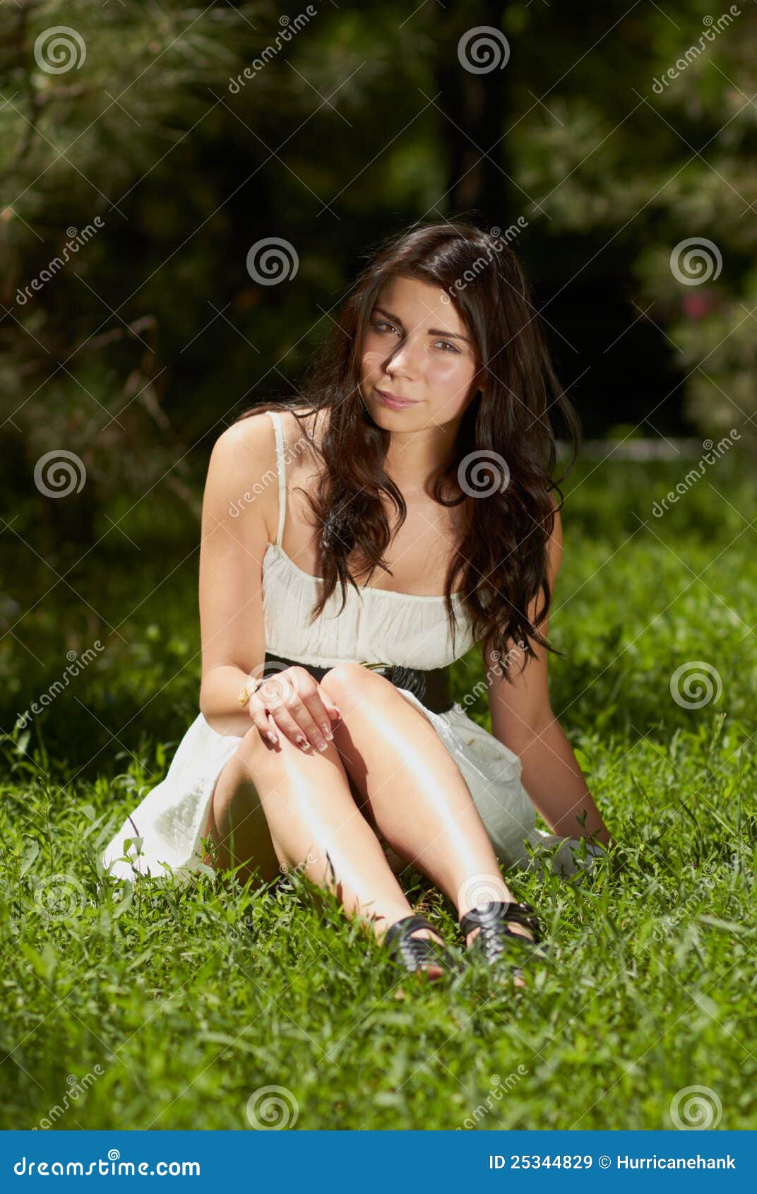 Young Girl Chilling in Green Park Outdoors Stock Image - Image of ...