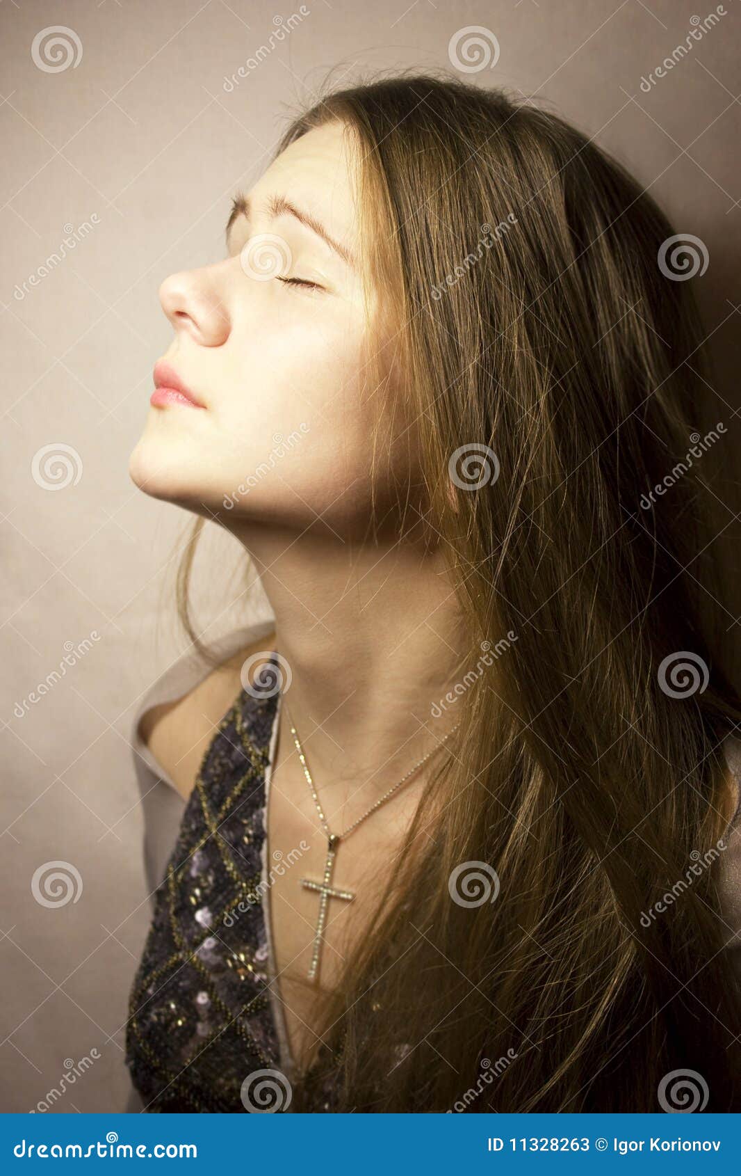 Young Girl with Closed Eyes Stock Image - Image of beautiful, eyes ...