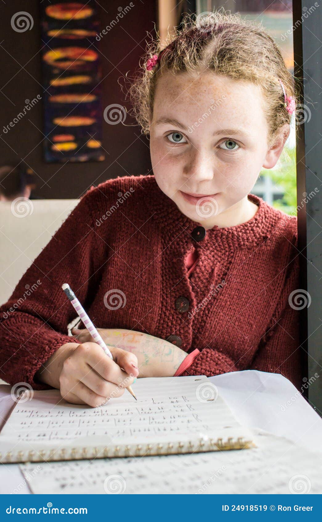 Young girl composing music stock image. Image of youth - 24918519