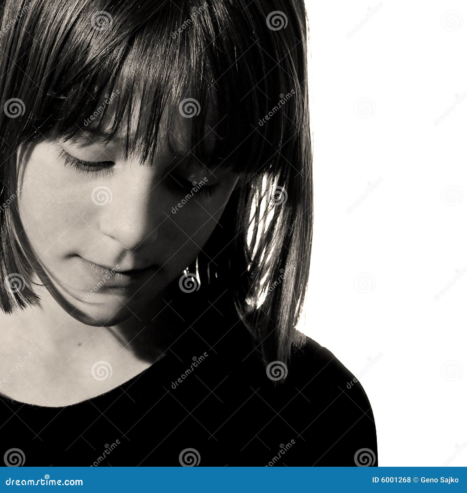 Young Girl Contemplating stock photo. Image of lips, looking - 6001268