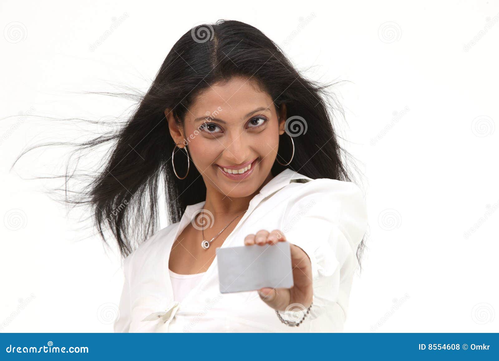 Young Girl with Credit Card Stock Photo - Image of chain, dress: 8554608