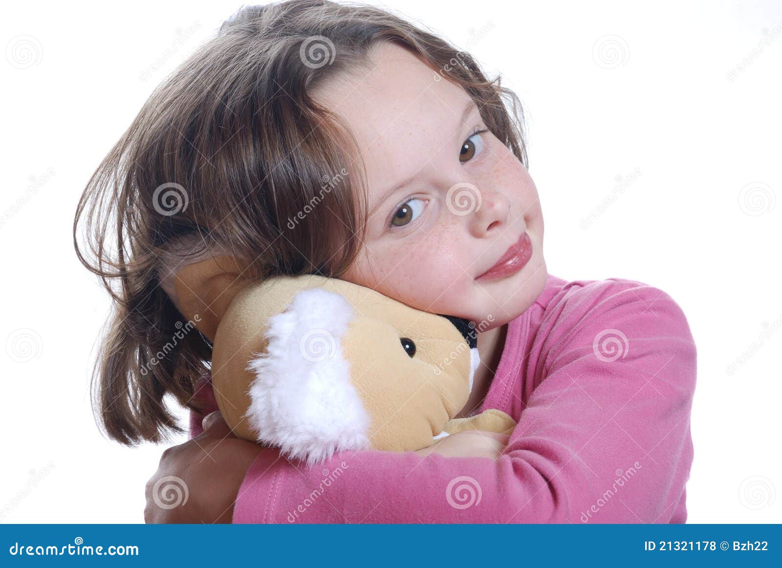 Young Girl Cuddling Teddy Bear Stock Photo - Image of snuggling ...