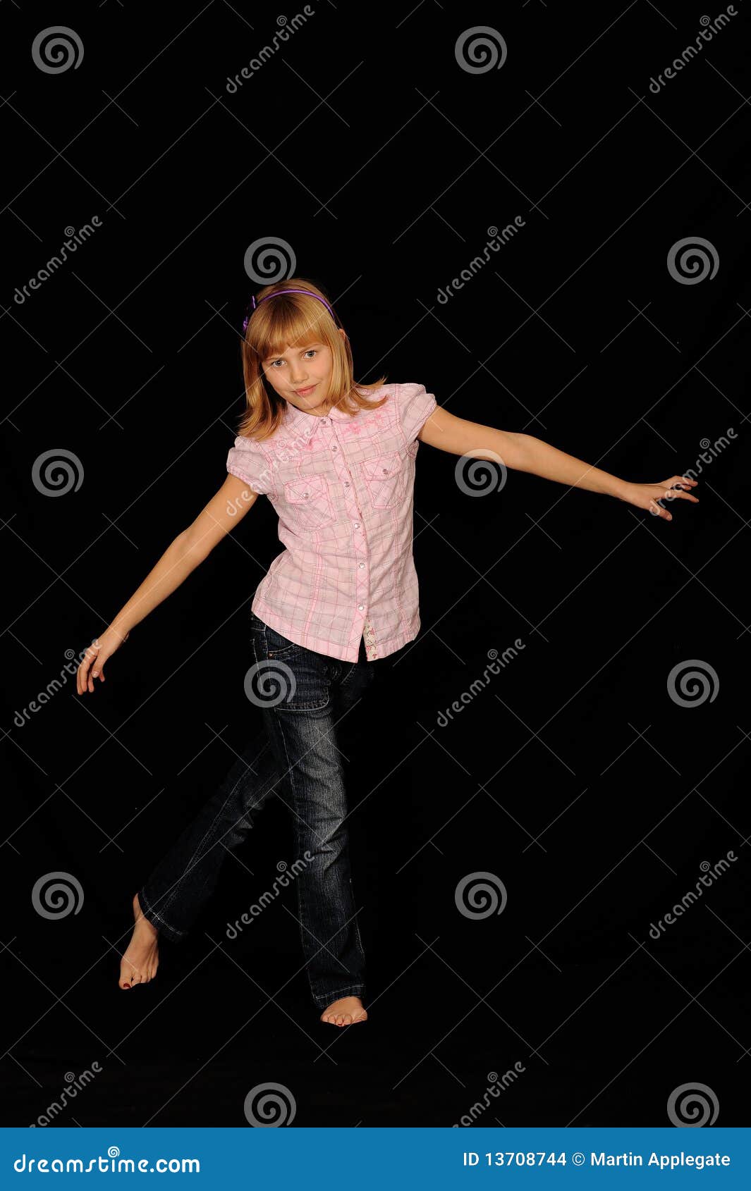 Young girl dancing stock photo. Image of happily, casually - 13708744