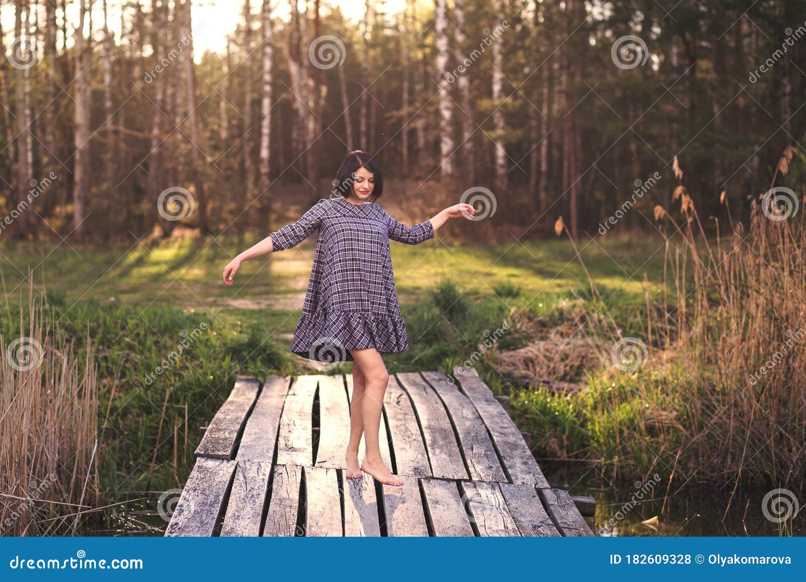 Young Girl Dancing in Nature Stock Photo - Image of healthy, people ...