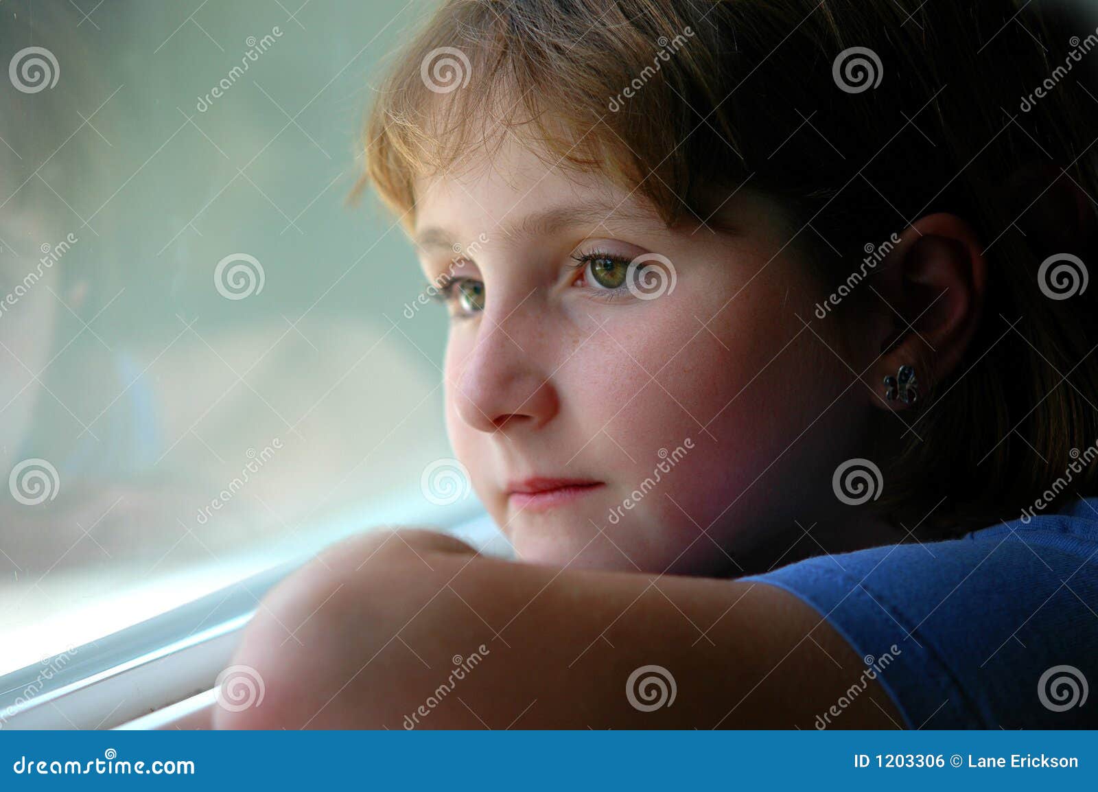 Young Girl Daydreaming stock photo. Image of little, hope - 1203306
