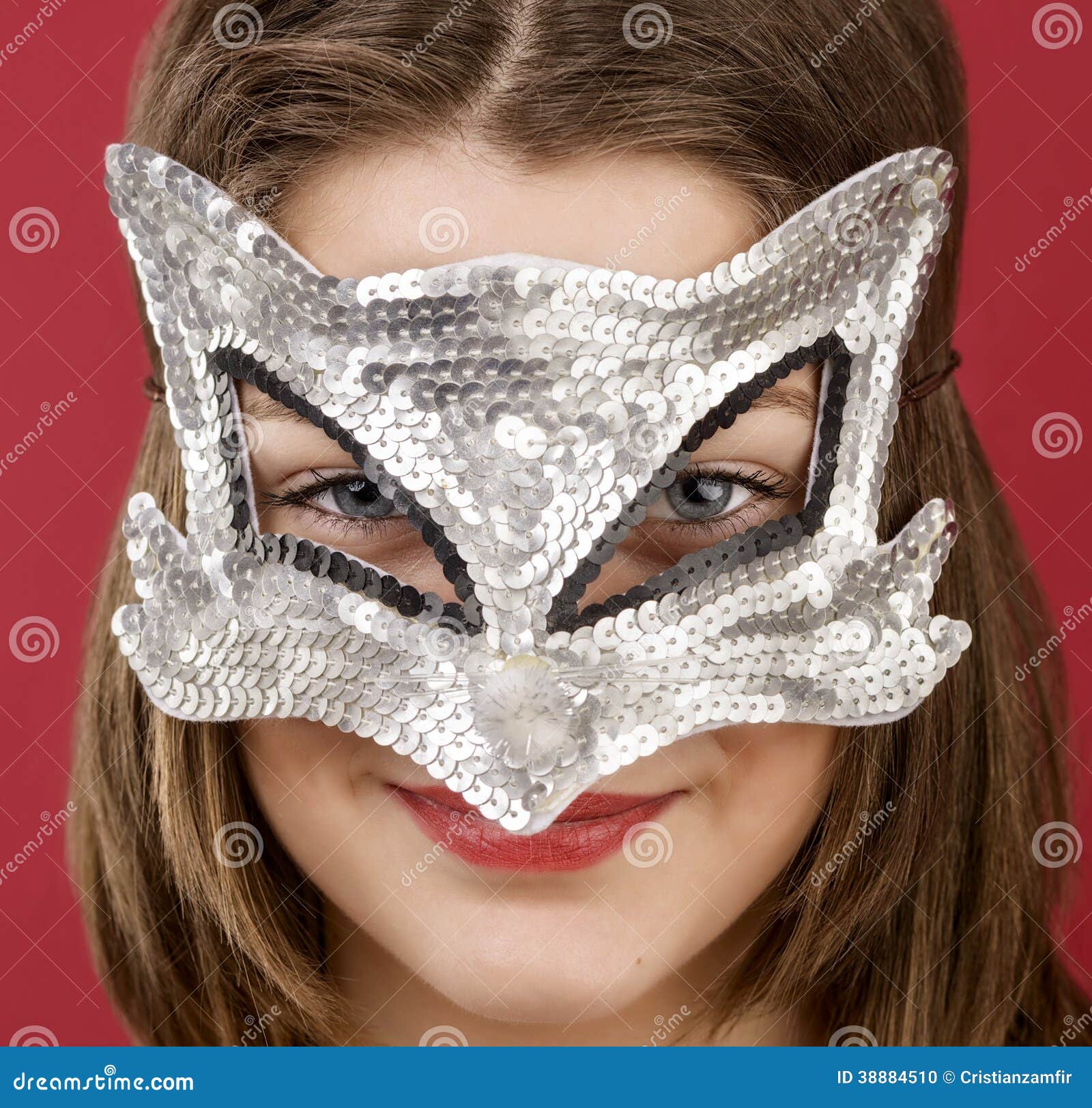 Young Girl in the Decorative Mask Stock Photo - Image of girl, lady ...