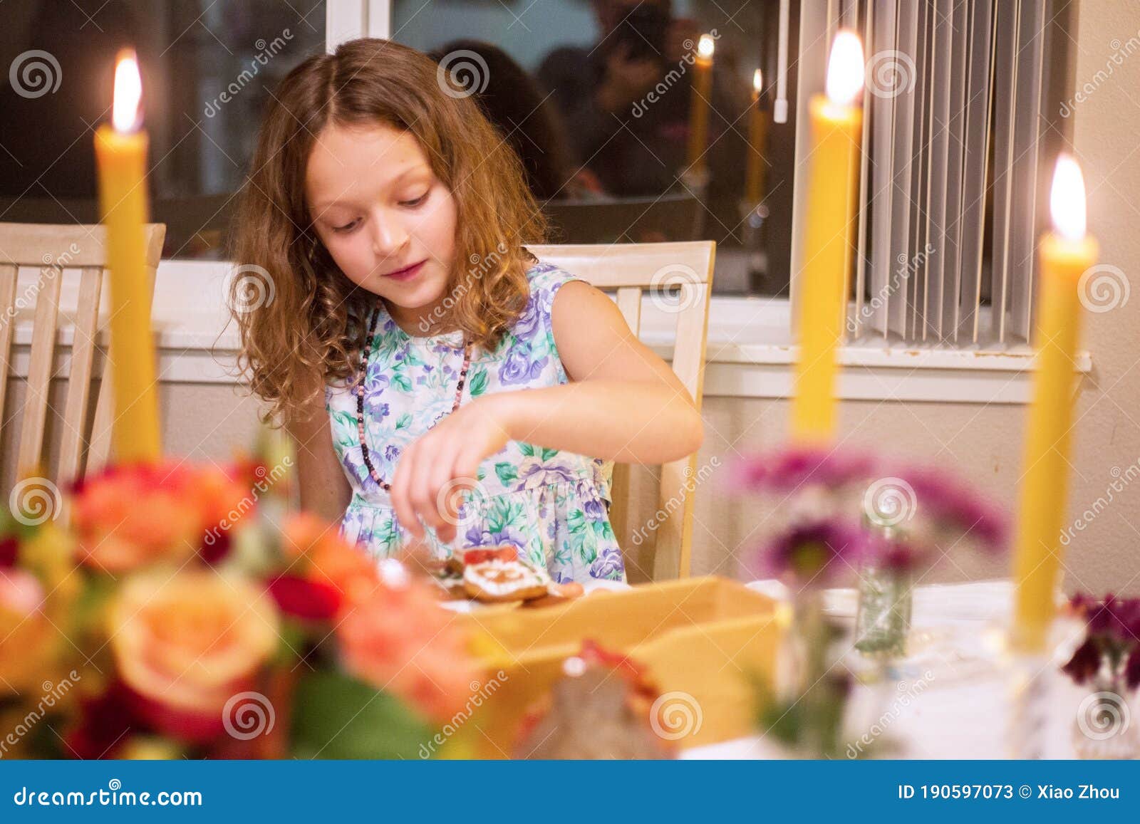 Young girl at dining table stock image. Image of fisher - 190597073