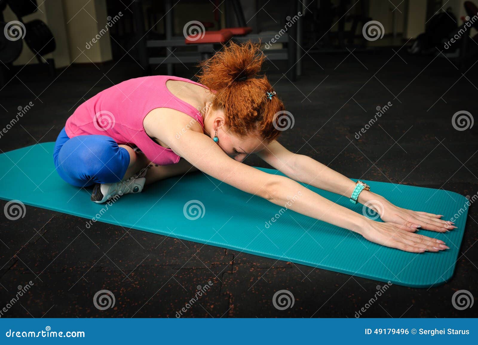 Young girl do stretching stock photo. Image of cute, lifting - 49179496
