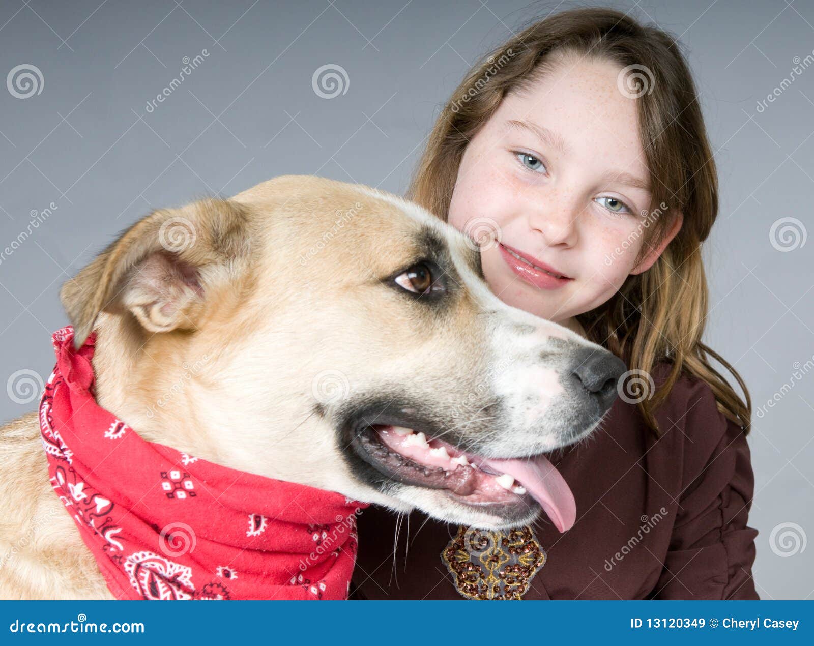 Young girl and dog stock image. Image of love, silly - 13120349