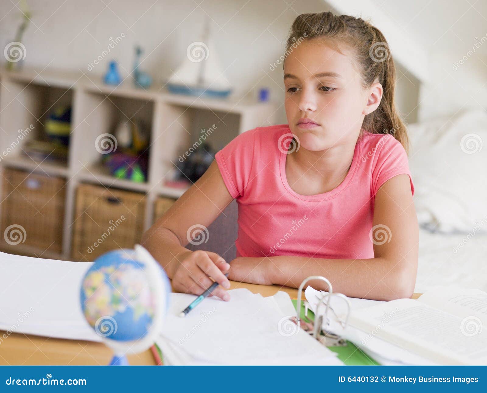 Young Girl Doing Her Homework Stock Photo - Image of color, teen: 6440132