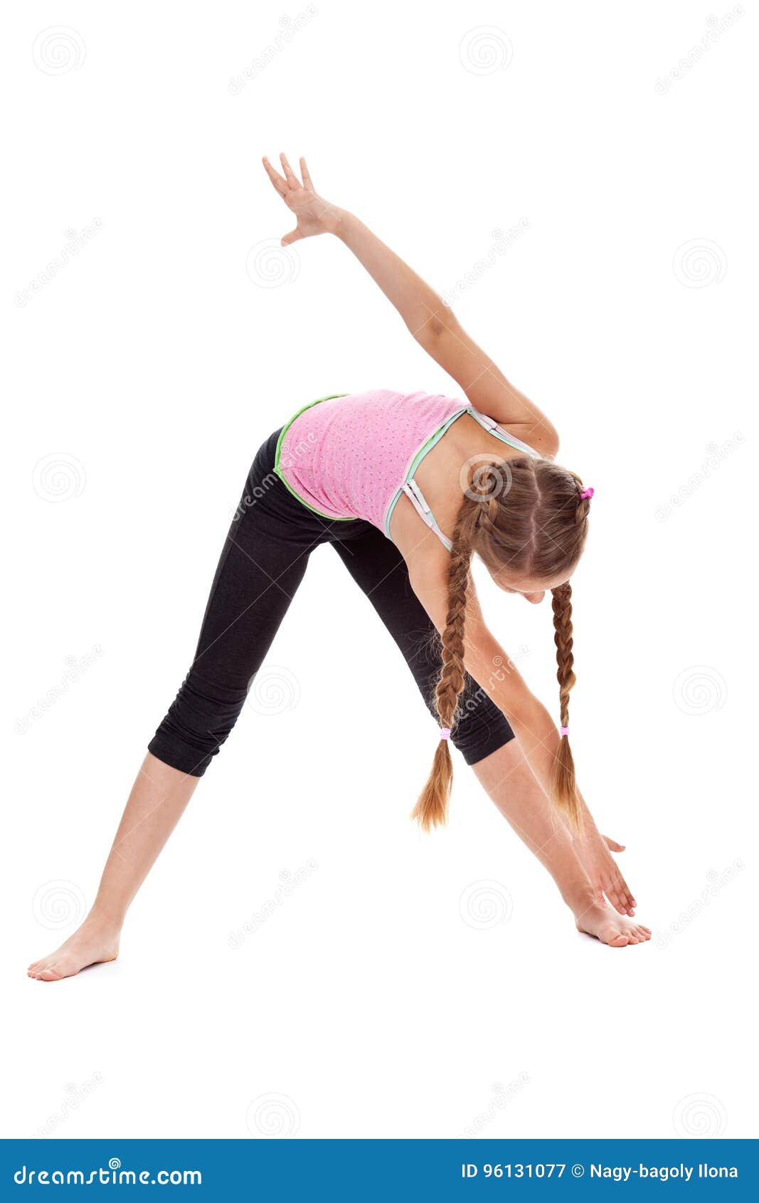 Young Girl Doing Stretching and Flexibility Gymnastic Exercise Stock ...