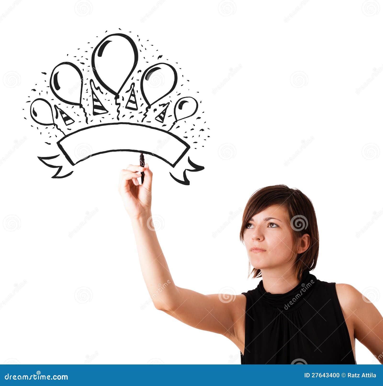 Party Label, Red Balloon, Herzlichen Glueckwunsch Means Congratulations ...