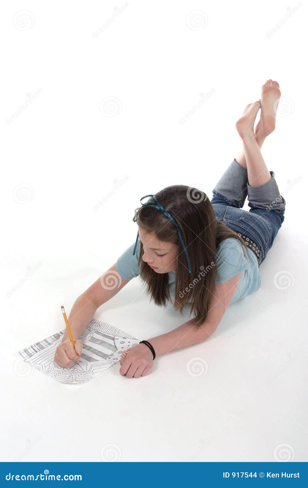 Young Girl Drawing and Writing 1 Stock Photo - Image of play, person ...