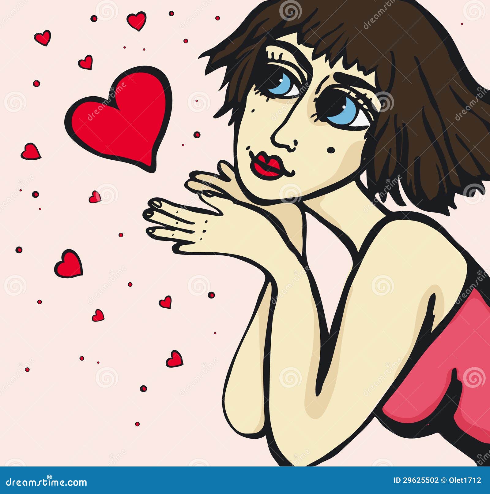 A Young Girl Dreams of Love Stock Vector - Illustration of beauty ...